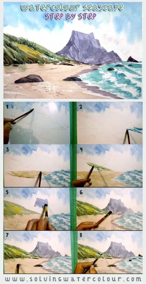Painting A Watercolour Seascape Step By Step - Solving Watercolour