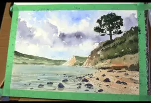 How To Paint Water in Watercolor, |Waves|Ripples|Reflections - Solving ...
