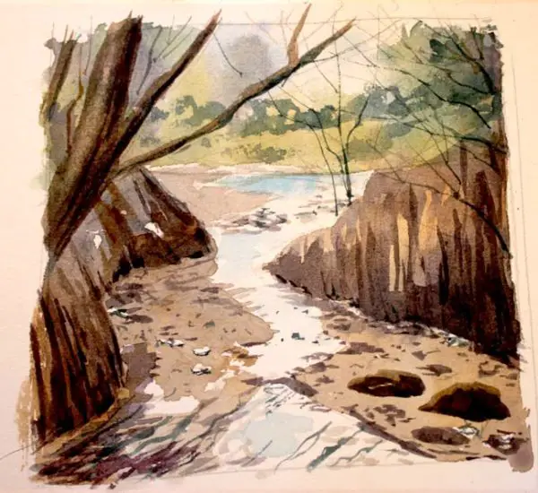 How To Paint Water in Watercolor, |Waves|Ripples|Reflections - Solving ...