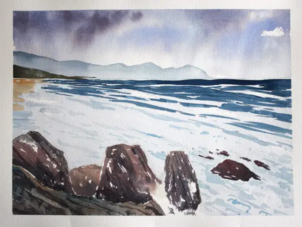 How To Paint Water in Watercolor, |Waves|Ripples|Reflections - Solving ...