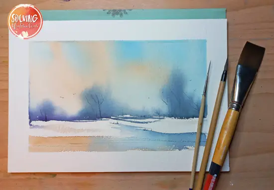 This Simple Winter Watercolor Paints Itself! - Solving Watercolour